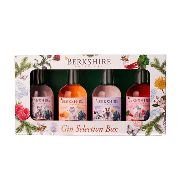 Køb Berkshire Botanical Gin 4x 5cl Minatures Selection Box | På lager ...